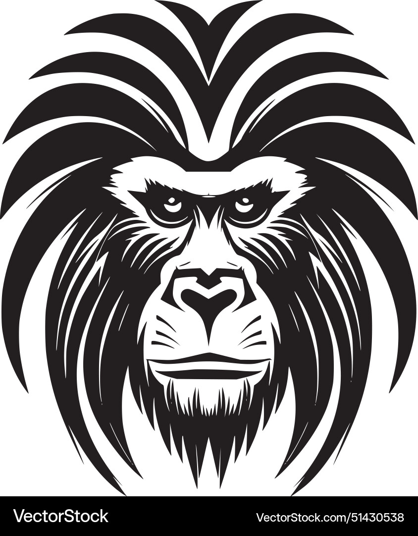 Baboon - minimalist and flat logo Royalty Free Vector Image