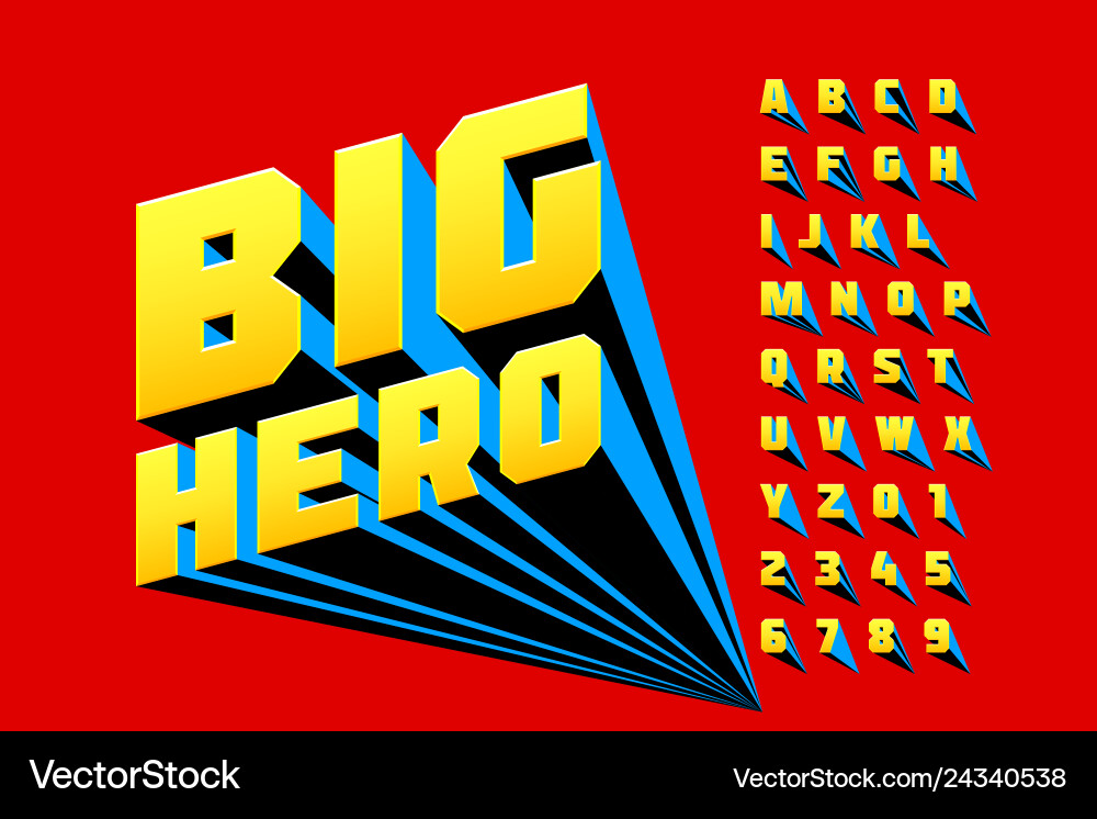 Comics superhero style font Royalty Free Vector Image