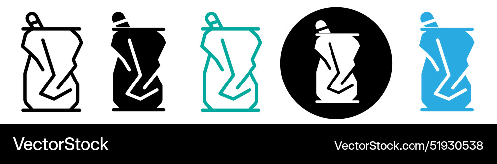 Empty can soda icon logo set Royalty Free Vector Image