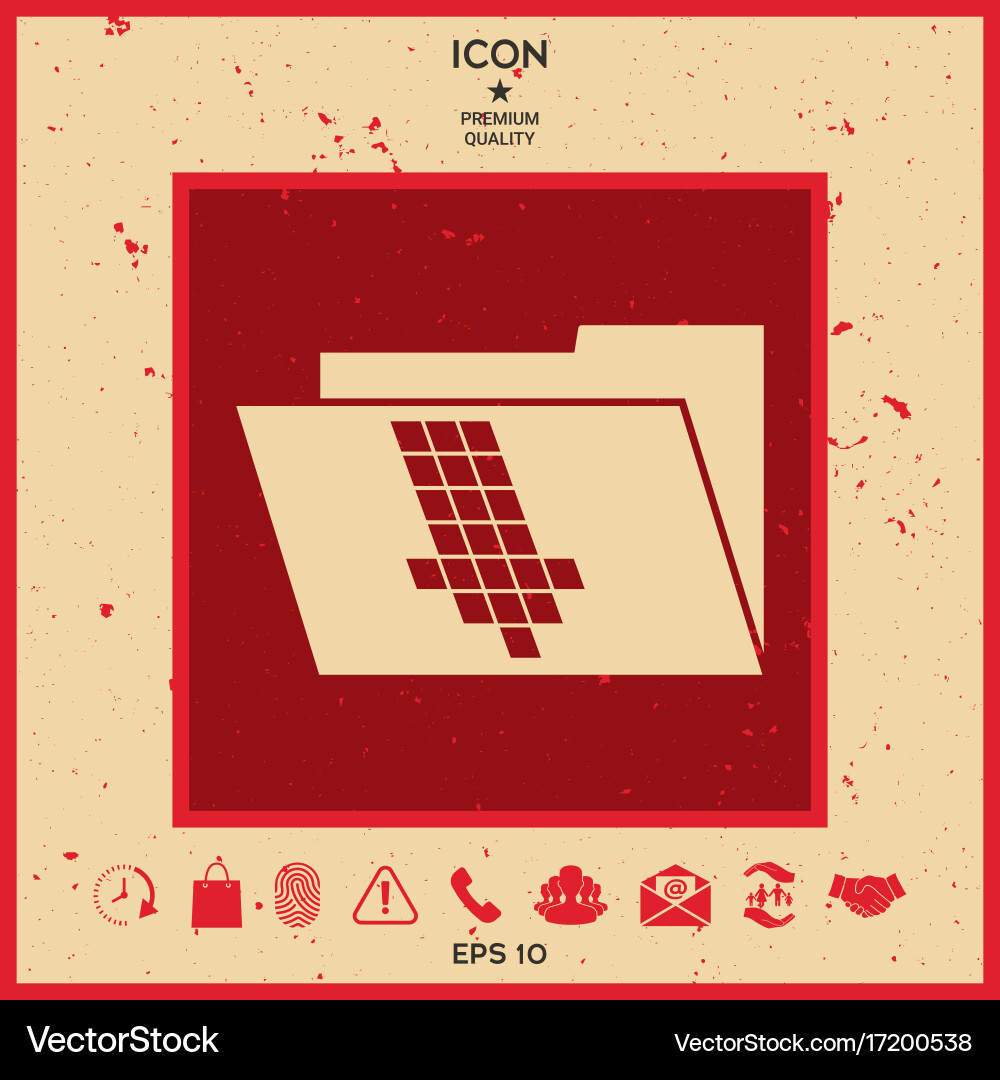 Folder down arrow icon Royalty Free Vector Image