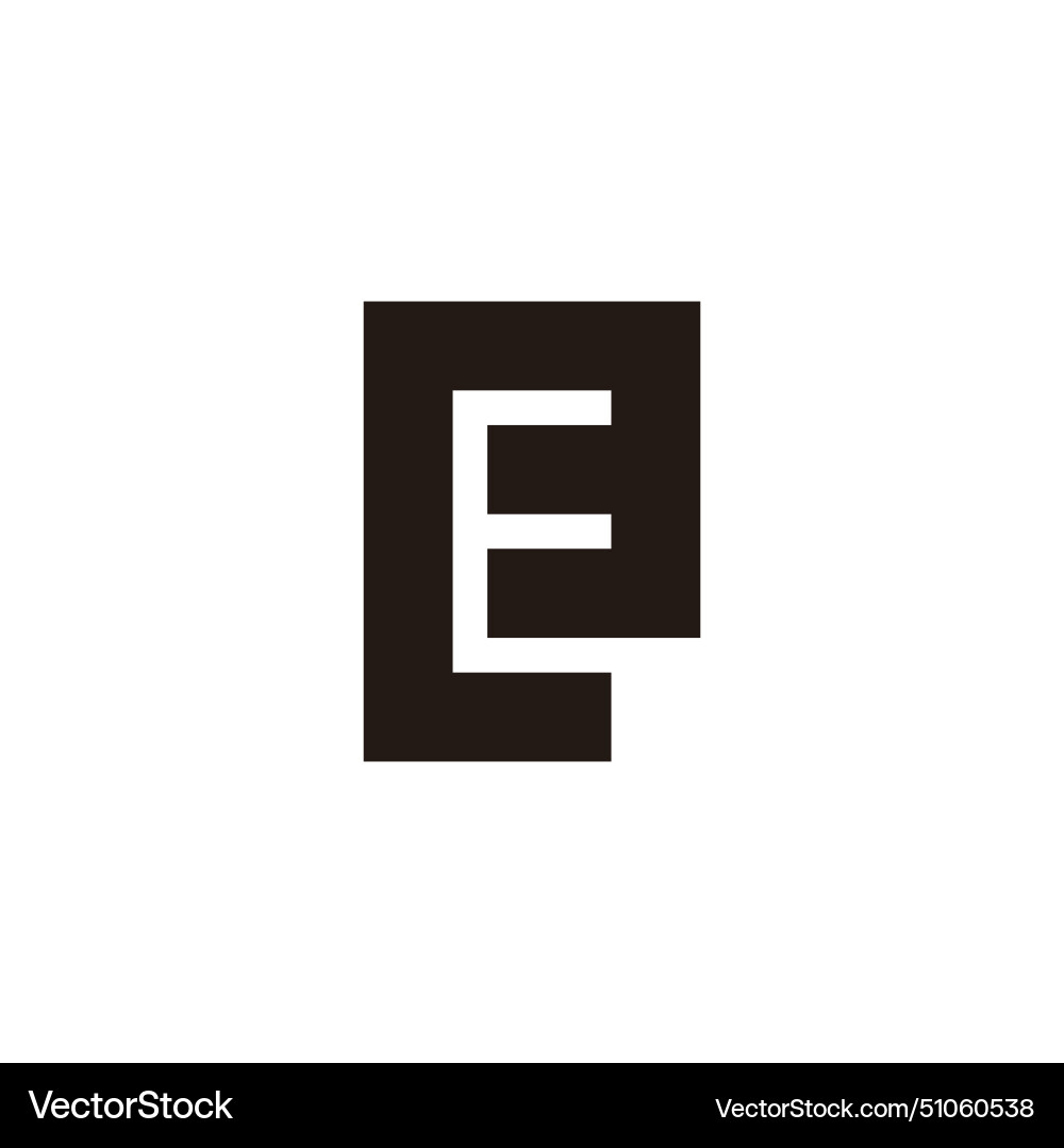 Letter ee stripes negative space logo Royalty Free Vector