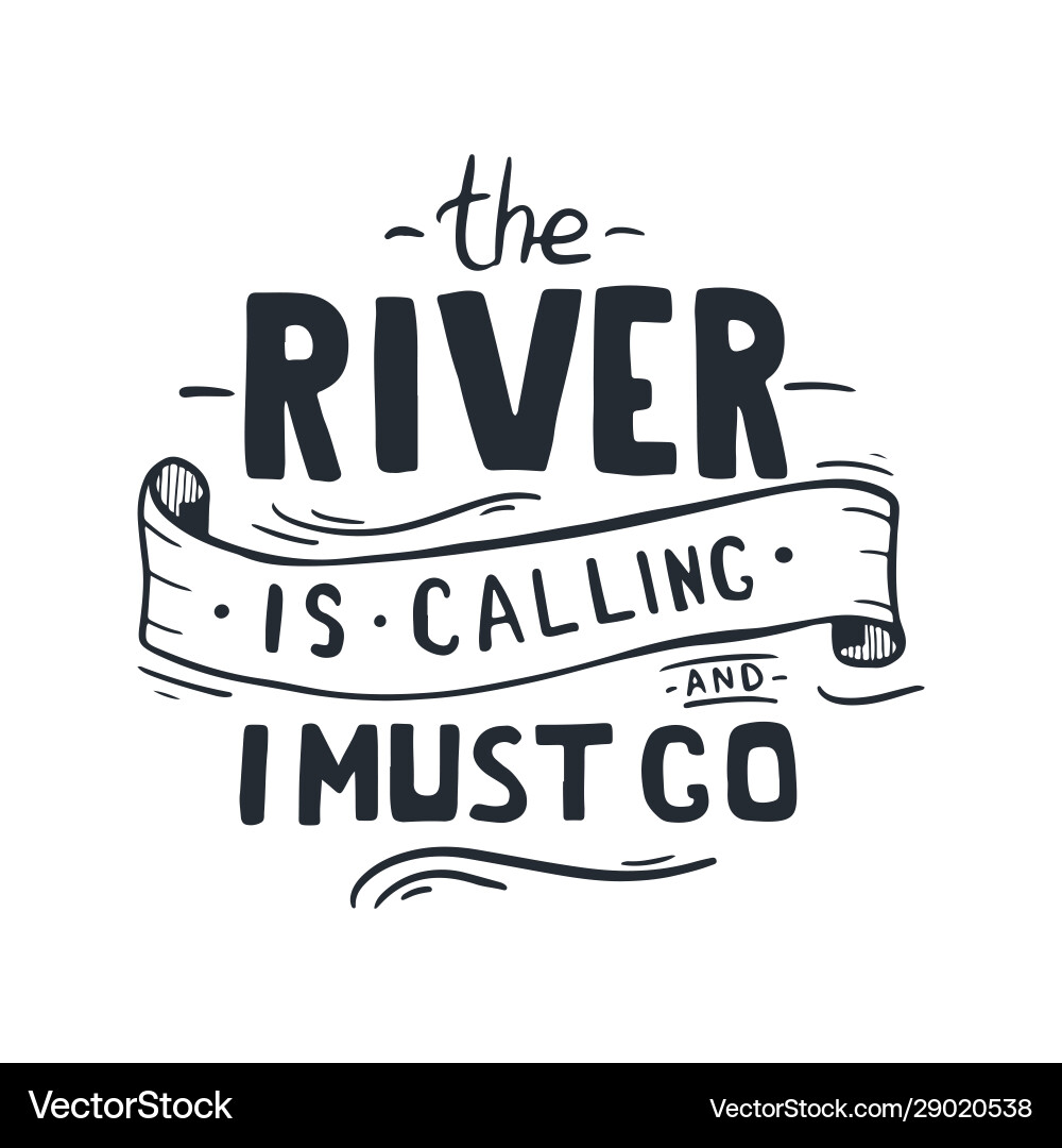Lettering kayaking quote rafting banner Royalty Free Vector
