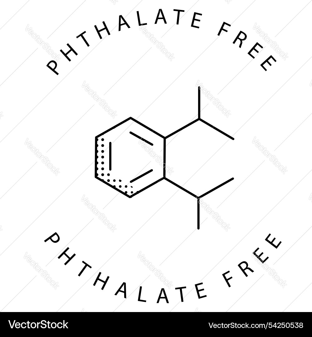 Phthalate-free chemistry molecular formula icon Vector Image