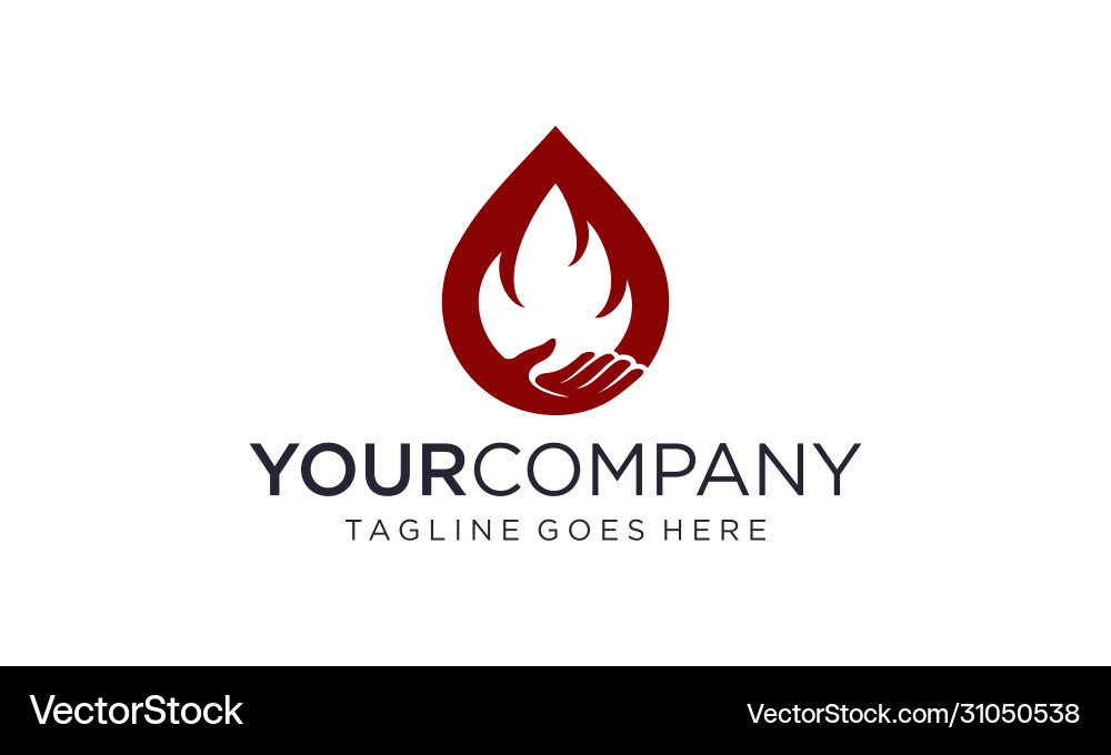 Save water and fire for logo design Royalty Free Vector