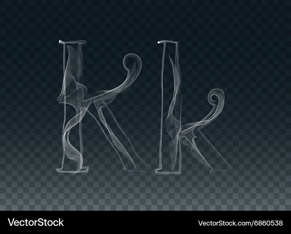 Smoke or haze letter font type two letters Vector Image