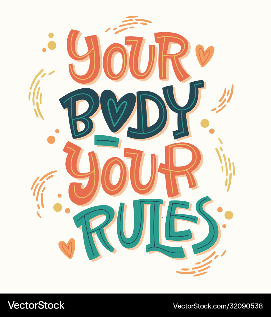 Ihr Körper - Regeln positives Schreiben Vektorbild