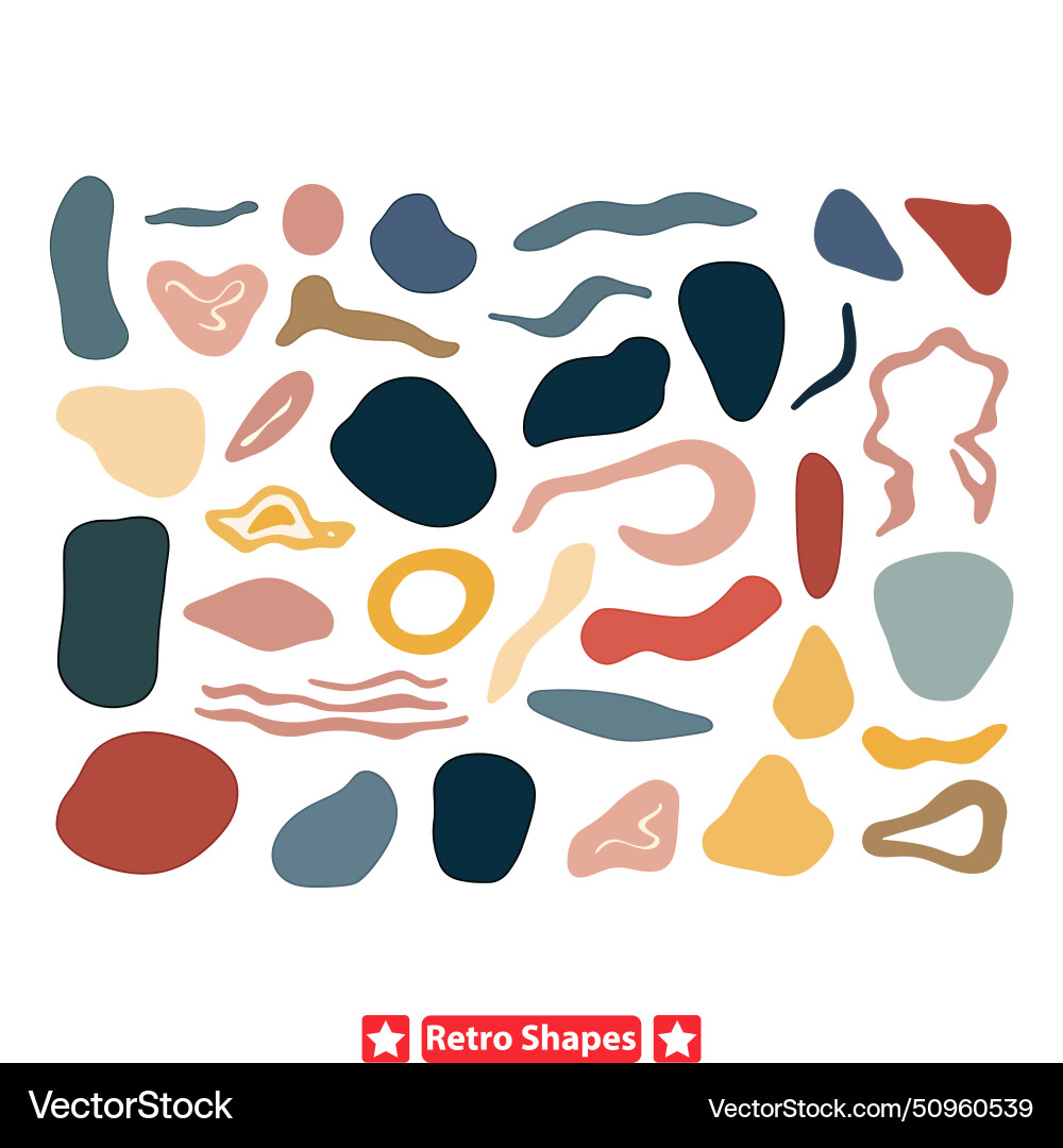 Artistic time capsule retro color blob capturing Vector Image