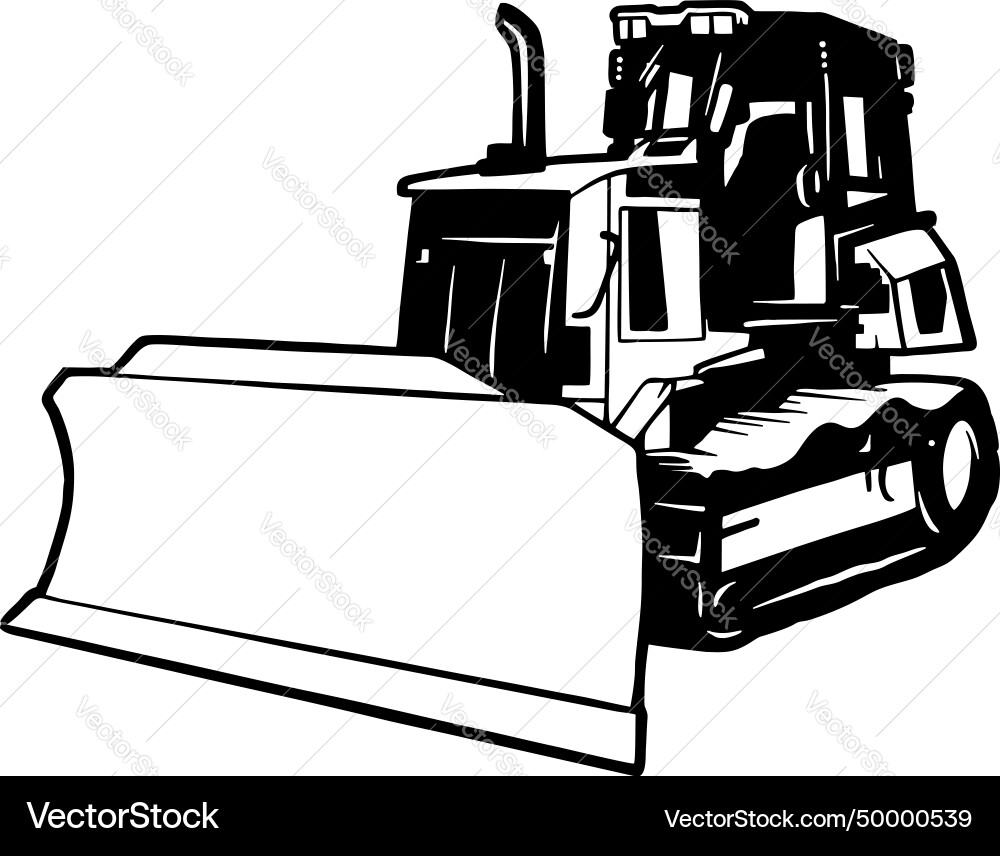 Bulldozer - special vehicle heavy machinery Vector Image