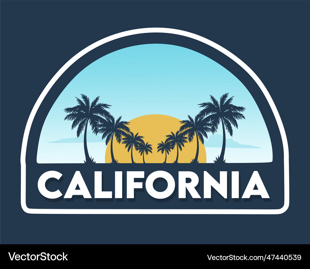 California state with blue background Royalty Free Vector