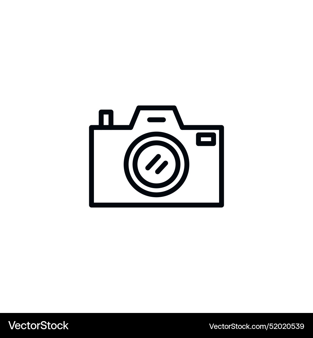 Camera icon outline collection in black Royalty Free Vector