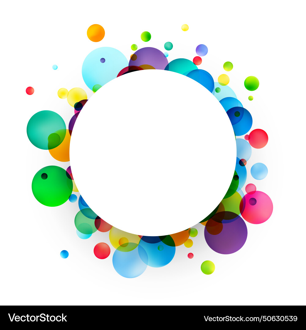 Colorful bubbles frame Royalty Free Vector Image