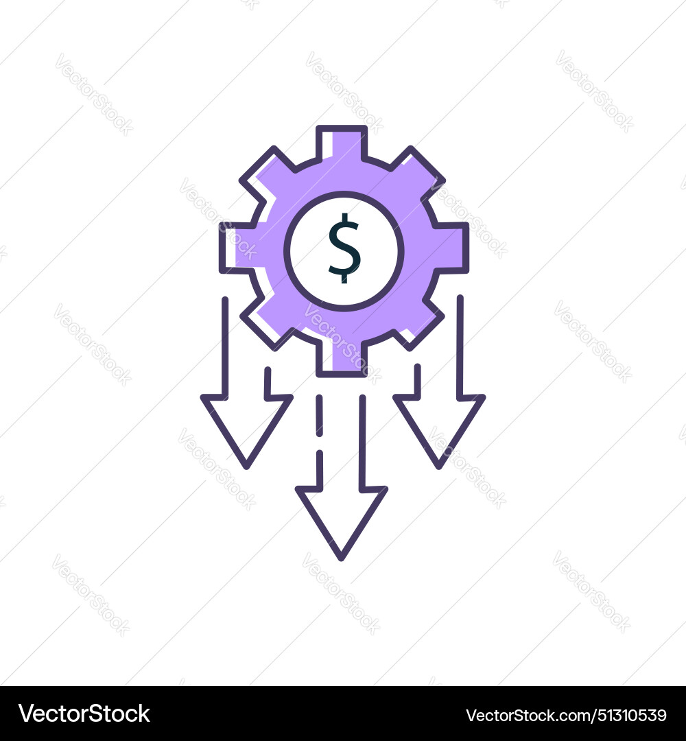 Cost reduction icon design Royalty Free Vector Image