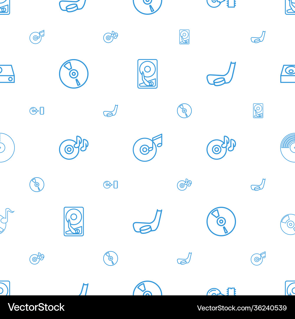 Disc icons pattern seamless white background Vector Image
