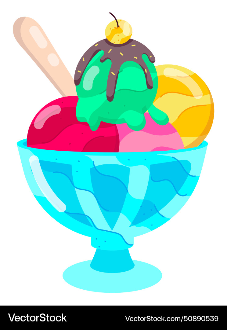 Frozen desserts flat style stickers Royalty Free Vector