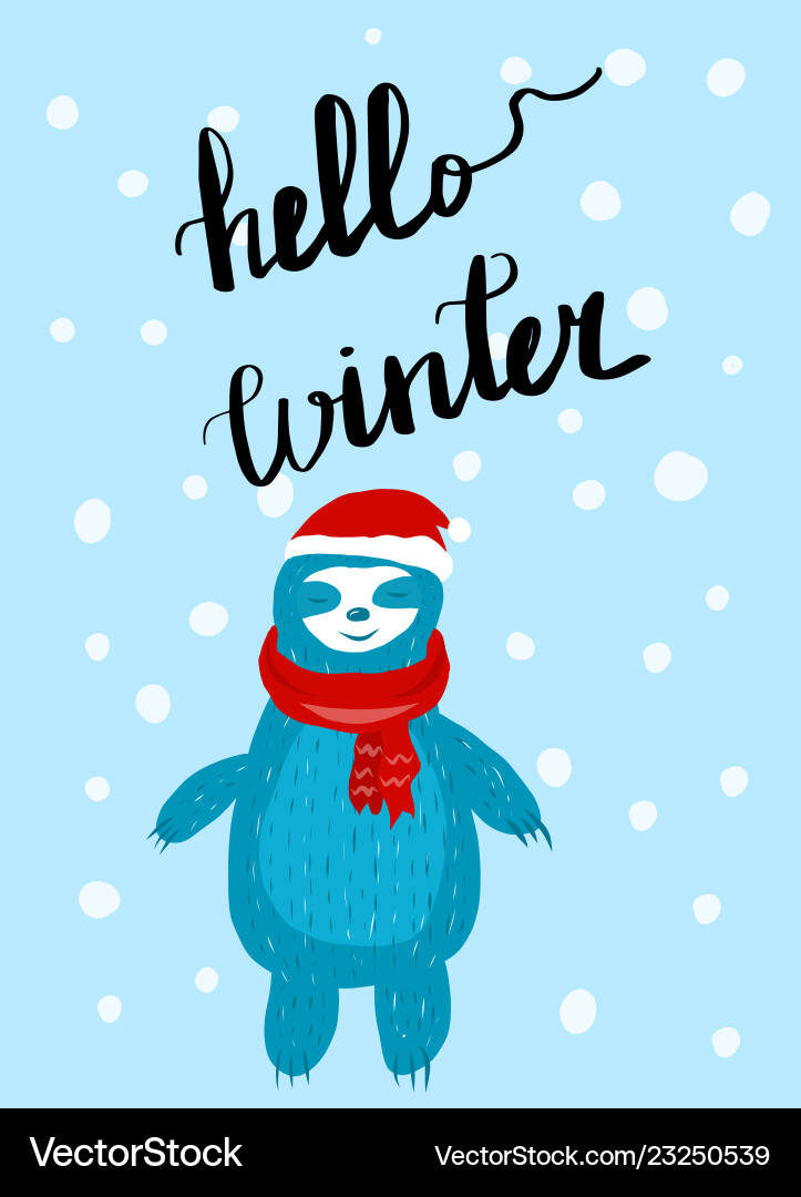Greeting card with cute blue Royalty Free Vector Image