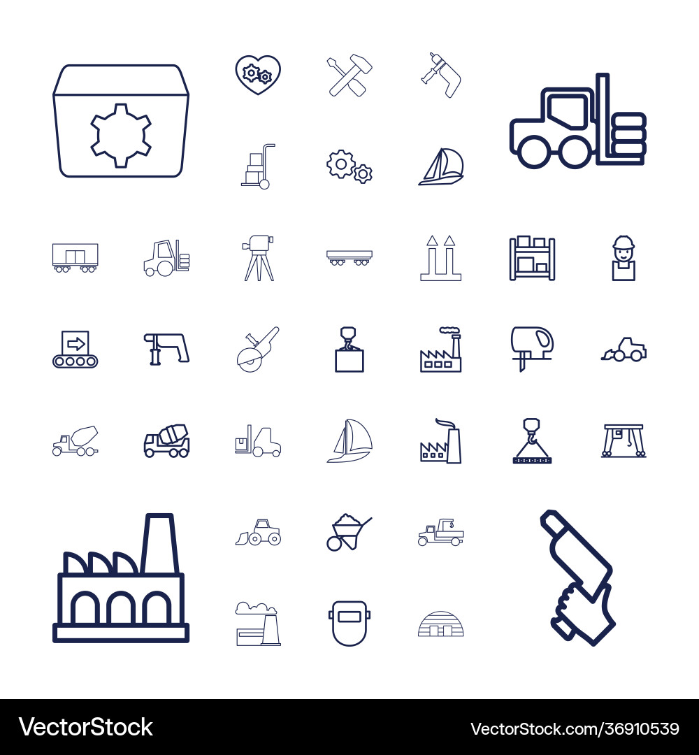 Industrielle Icons Lizenzfreies Vektorbild - VectorStock