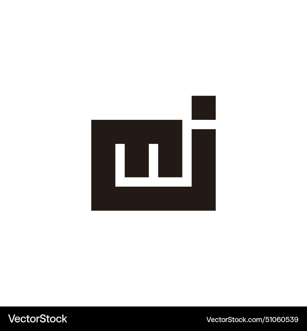 Letter mj stripes geometric simple logo Royalty Free Vector