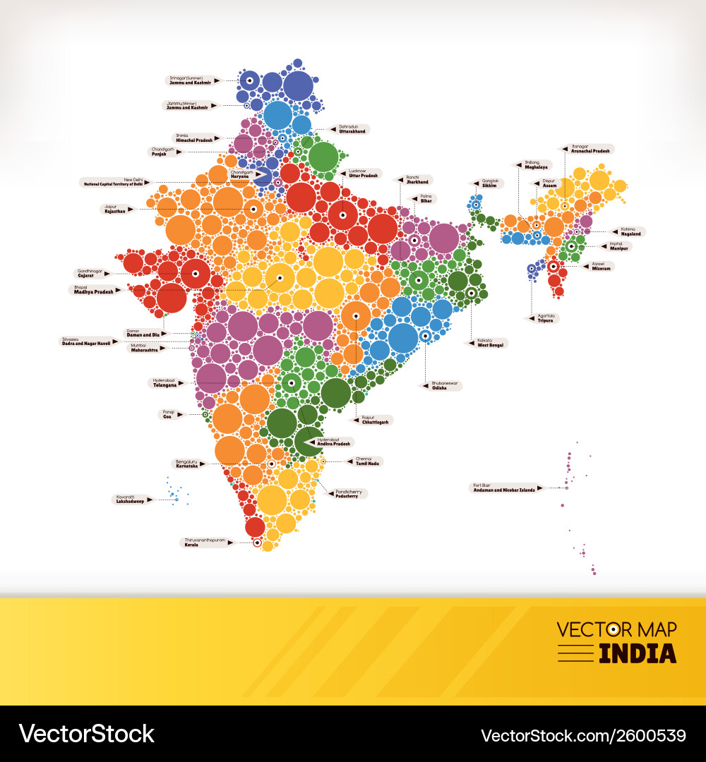 Map of india Royalty Free Vector Image - VectorStock