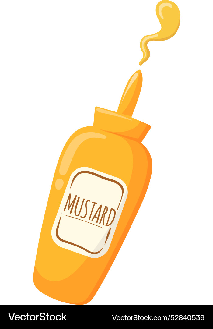 Mustard cartoon icon plastic bottle Royalty Free Vector