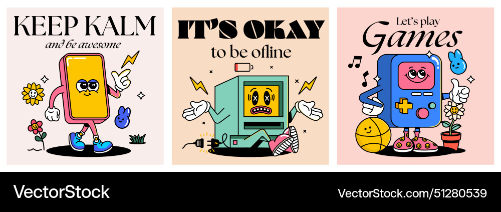 Pop art characters design - summer time 3 Vector Image