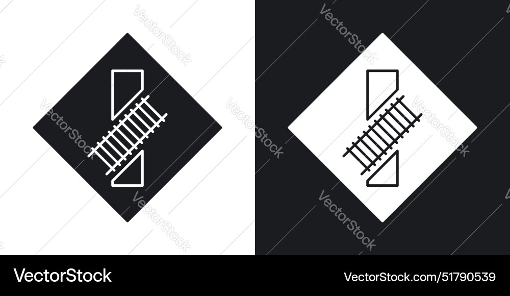 Railroad crossing sign Royalty Free Vector Image