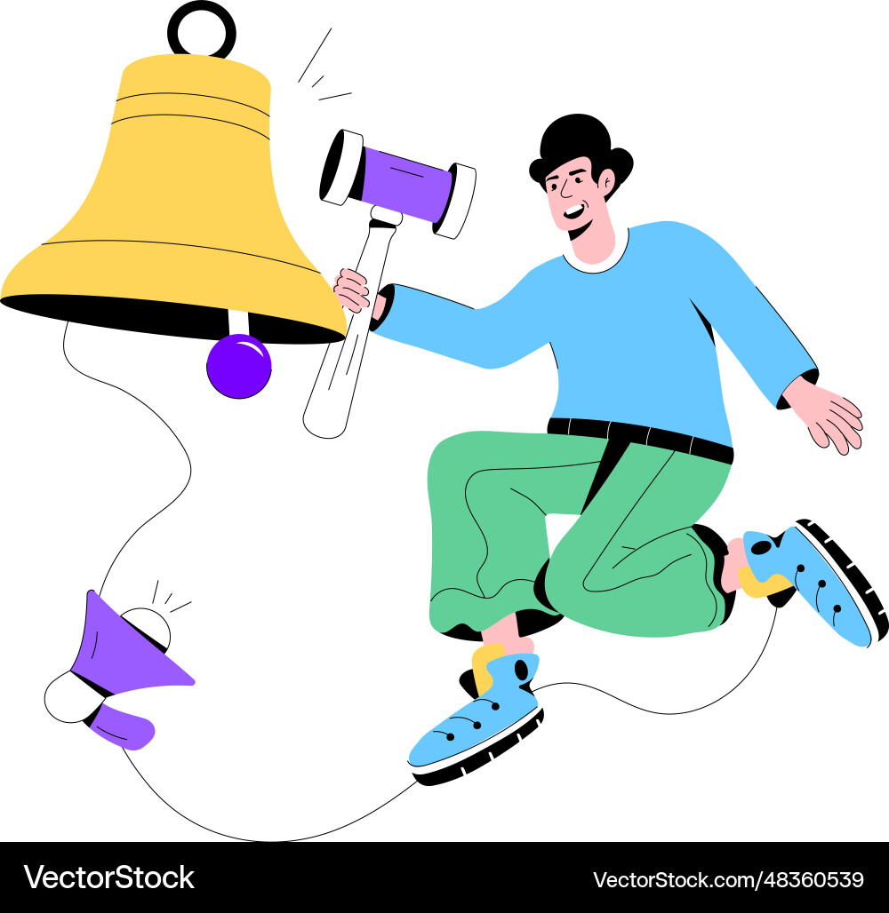 Ringing bell Royalty Free Vector Image - VectorStock