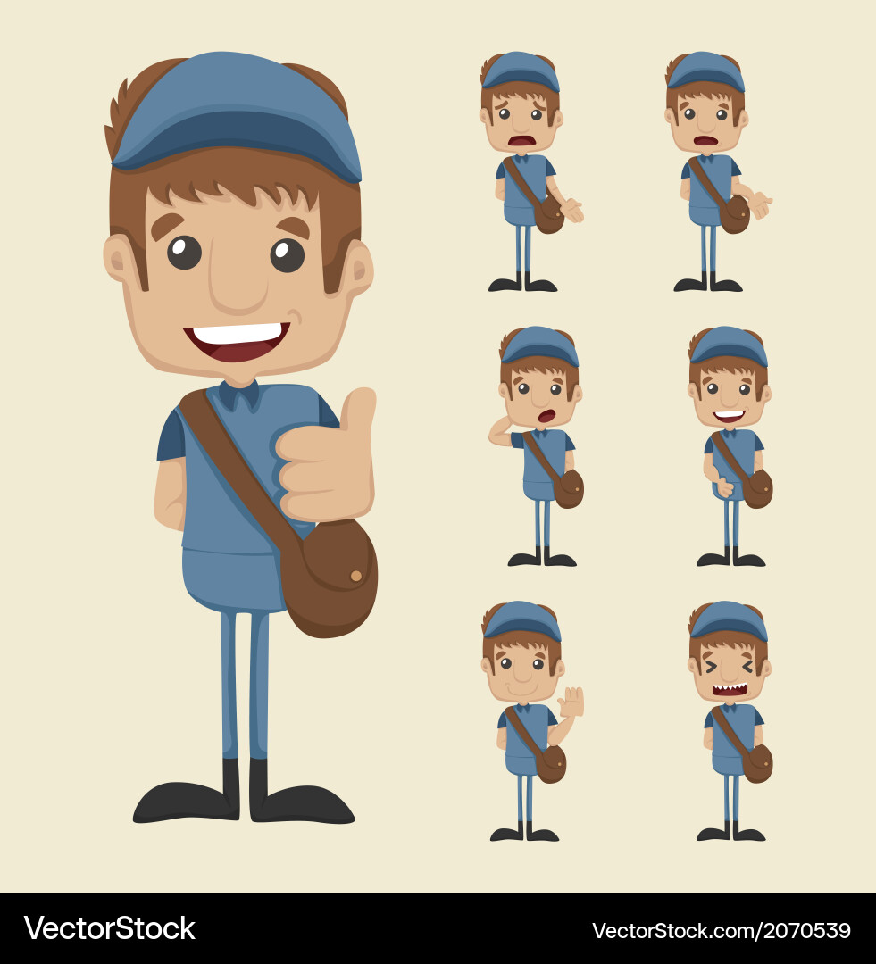Set of postman Royalty Free Vector Image - VectorStock