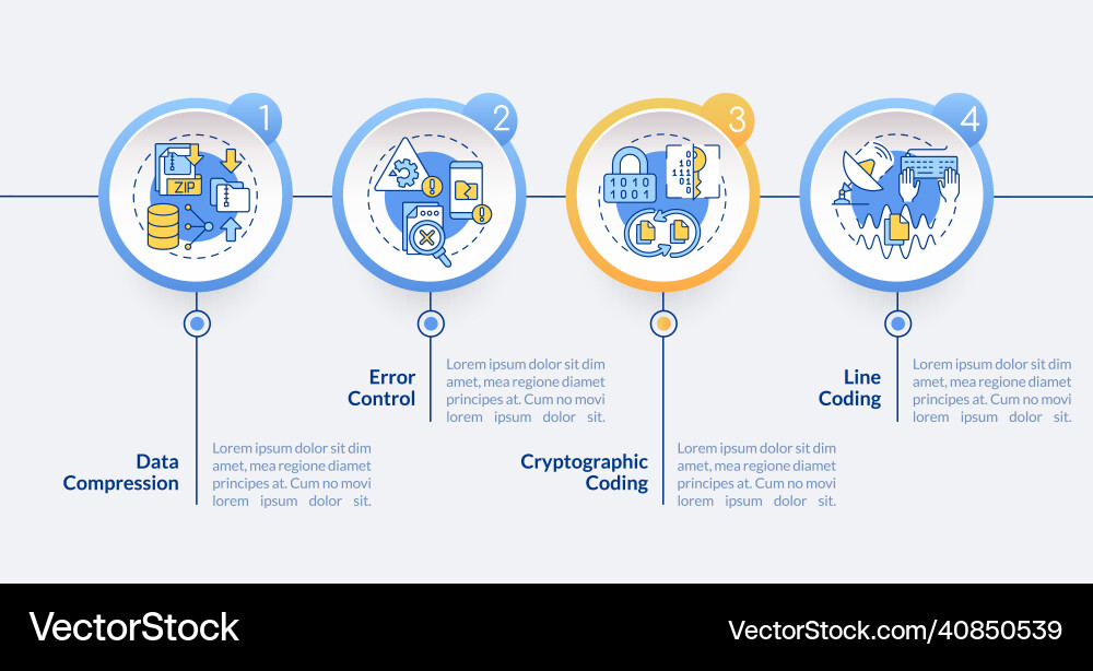 Types of coding circle infographic template Vector Image