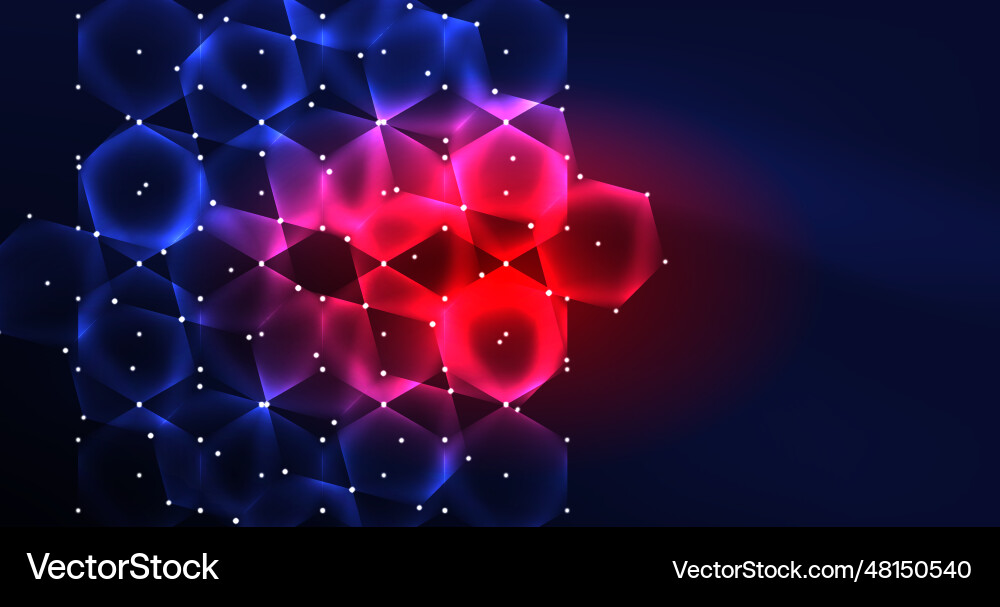 Abstract background neon hexagon Royalty Free Vector Image