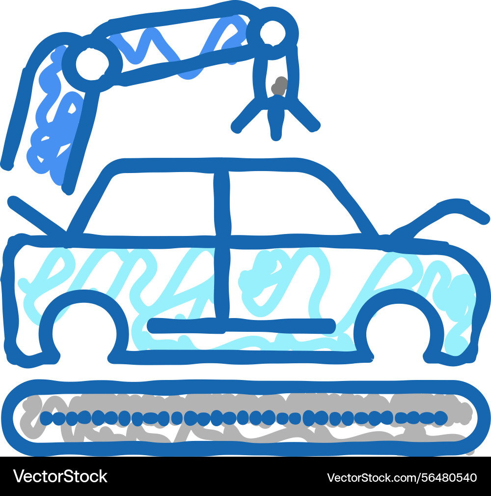 Apply primer on car body icon doodle Royalty Free Vector