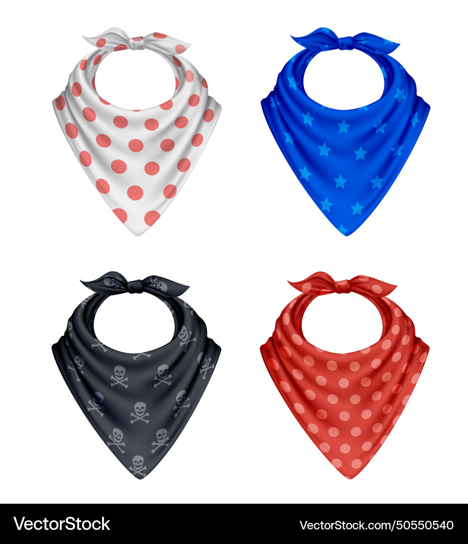 Bandana polkadot pattern set Royalty Free Vector Image