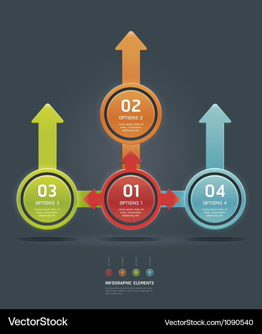 Colorful number options banner template Royalty Free Vector