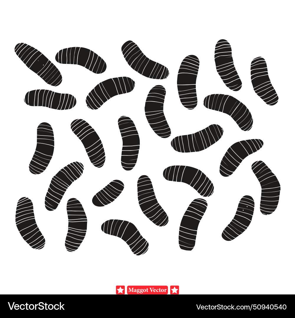 Crawling chaos maggot silhouette compilation Vector Image