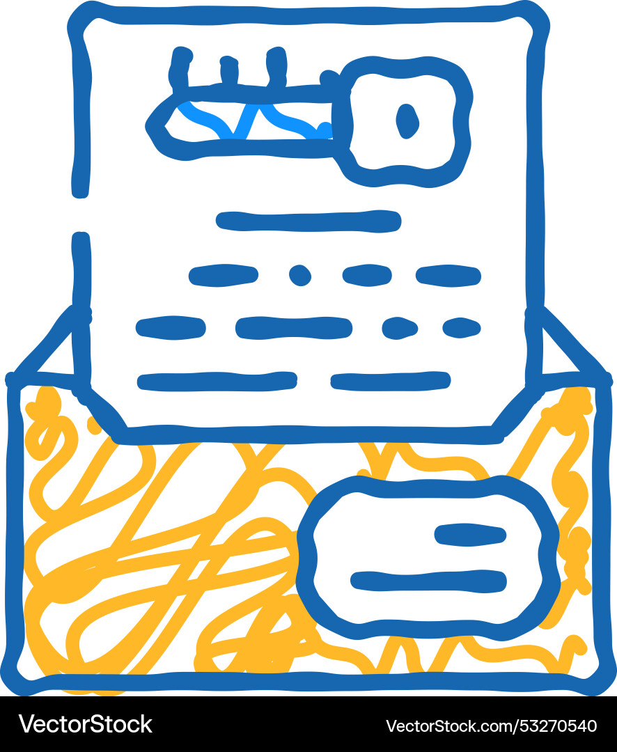 Digital encryption key icon doodle Royalty Free Vector Image