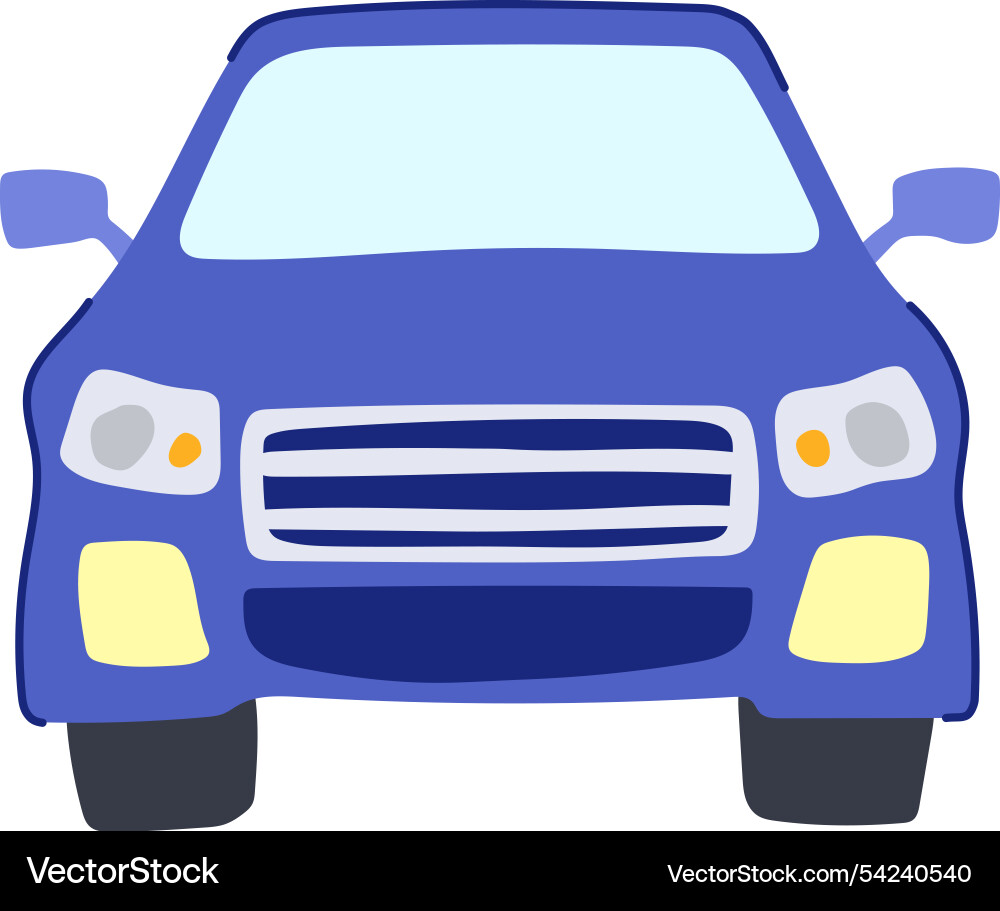 Hood car front cartoon Royalty Free Vector Image