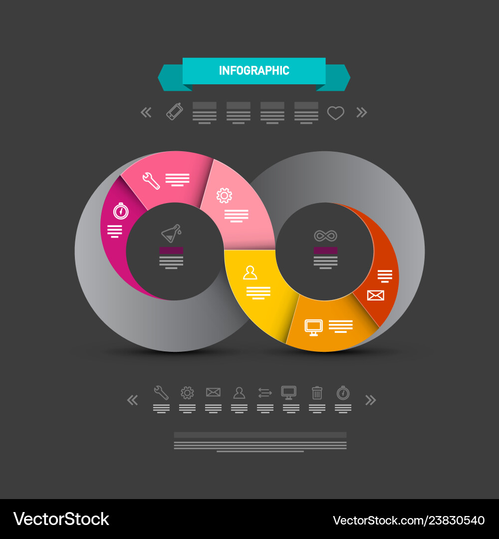 Infinity symbol infographics business endless Vector Image