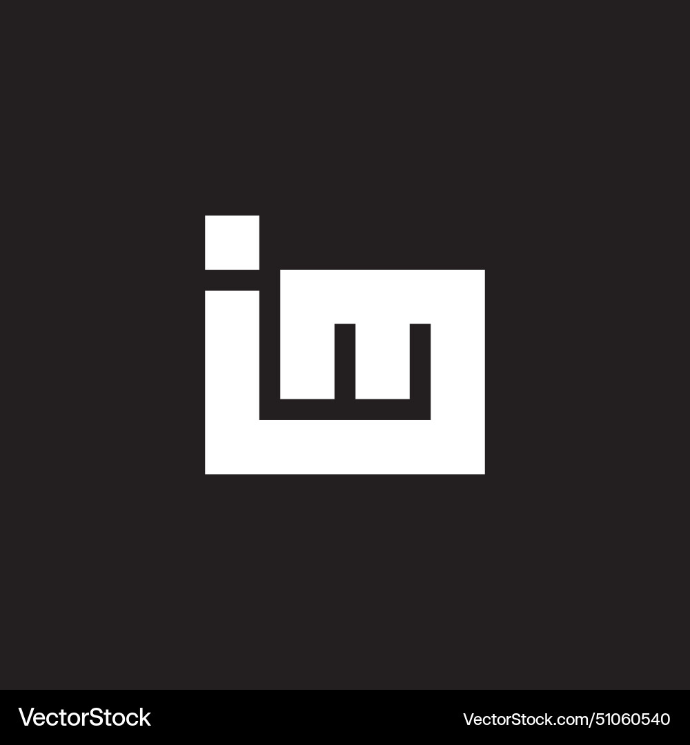 Letter im stripes geometric simple logo Royalty Free Vector