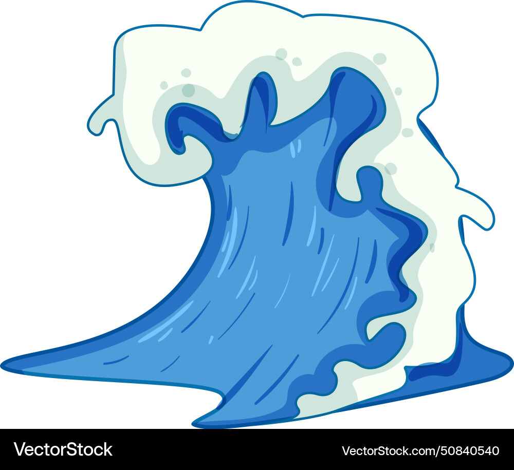 Line ocean waves cartoon Royalty Free Vector Image