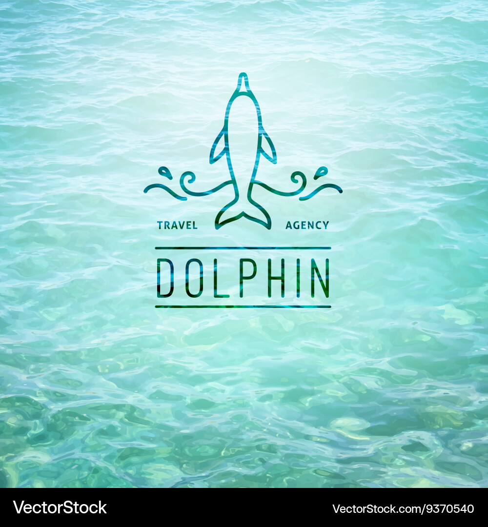 Logo of dolphin and waves Royalty Free Vector Image