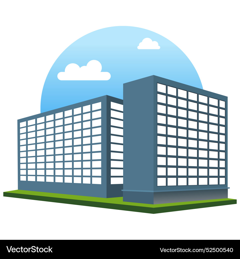 Modern skyscraper building icon city architecture Vector Image