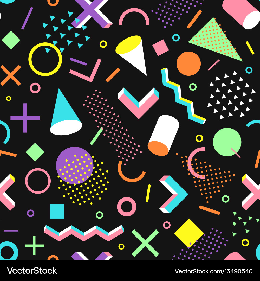 Pattern in the 90s style Royalty Free Vector Image