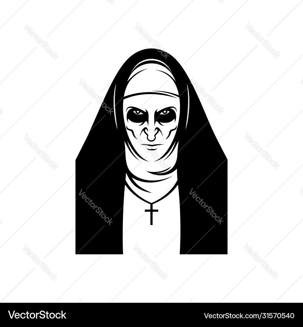 Scary Nun Logo Royalty Free Vector Image - VectorStock