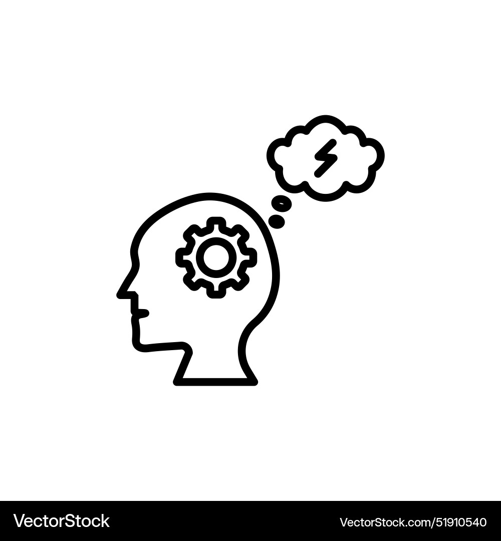 Thinking face icon ideal for ideas and creativity Vector Image