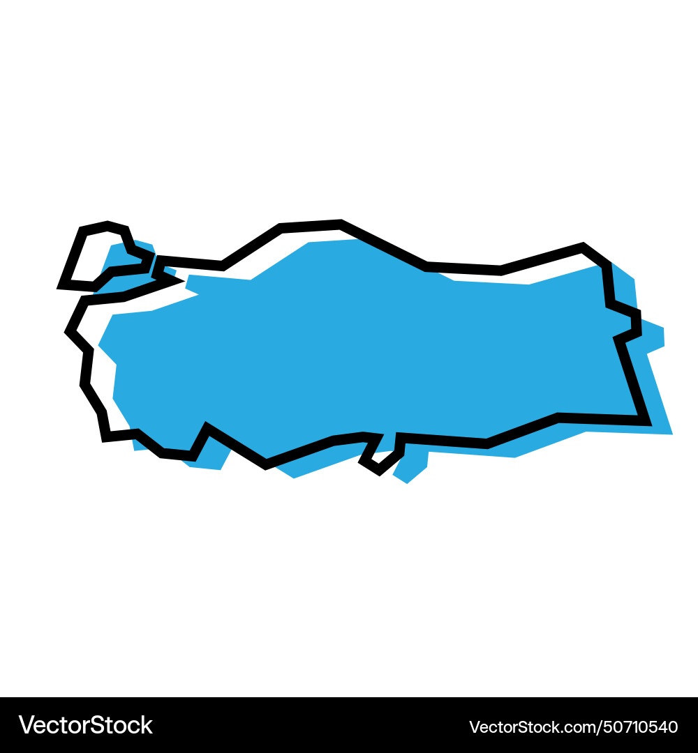 Turkey simplified map Royalty Free Vector Image