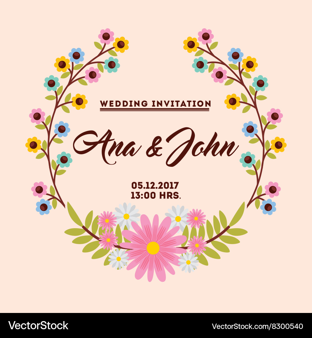 Wedding invitation design Royalty Free Vector Image