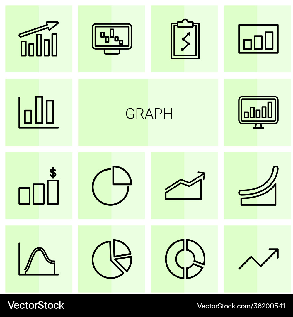 14 graph icons Royalty Free Vector Image - VectorStock