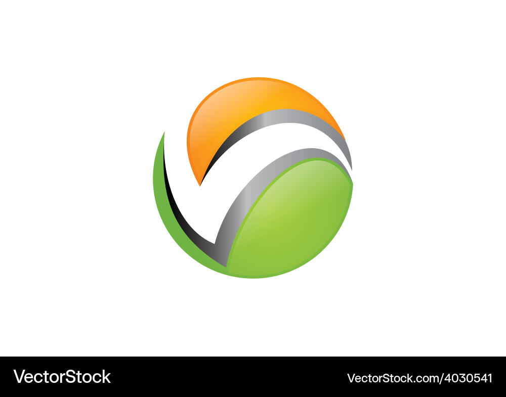Abstract round letter v business logo Royalty Free Vector