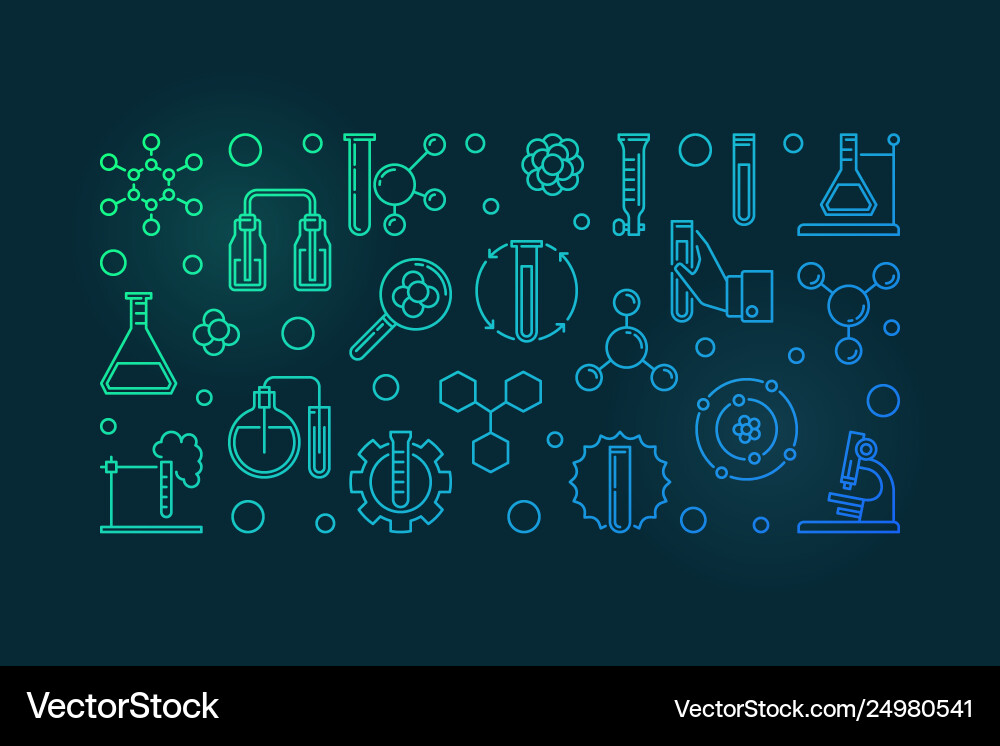 Chemical analysis colored outline Royalty Free Vector Image