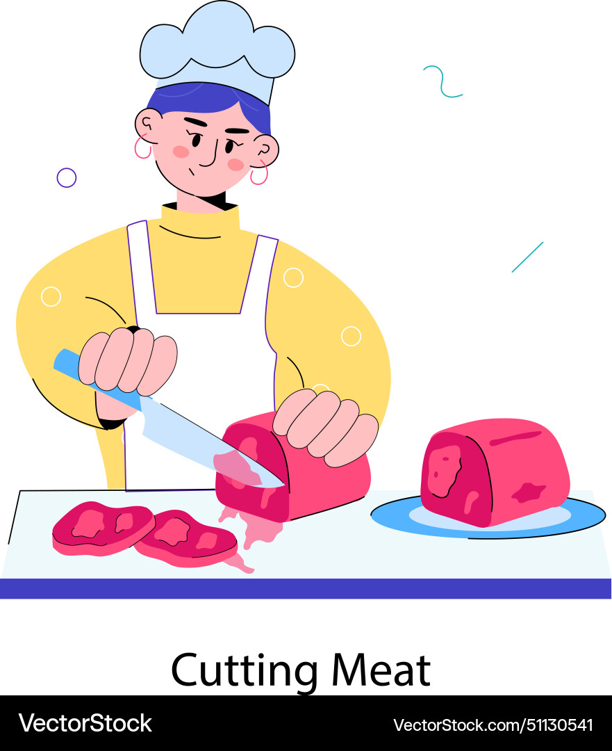 Cutting meat Royalty Free Vector Image - VectorStock