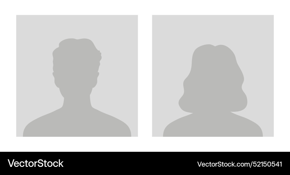 Default avatar profile icon gray placeholder man Vector Image